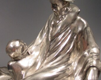 Antique KAYSERZINN INKWELL German Art Nouveau Desk Set Women With ...