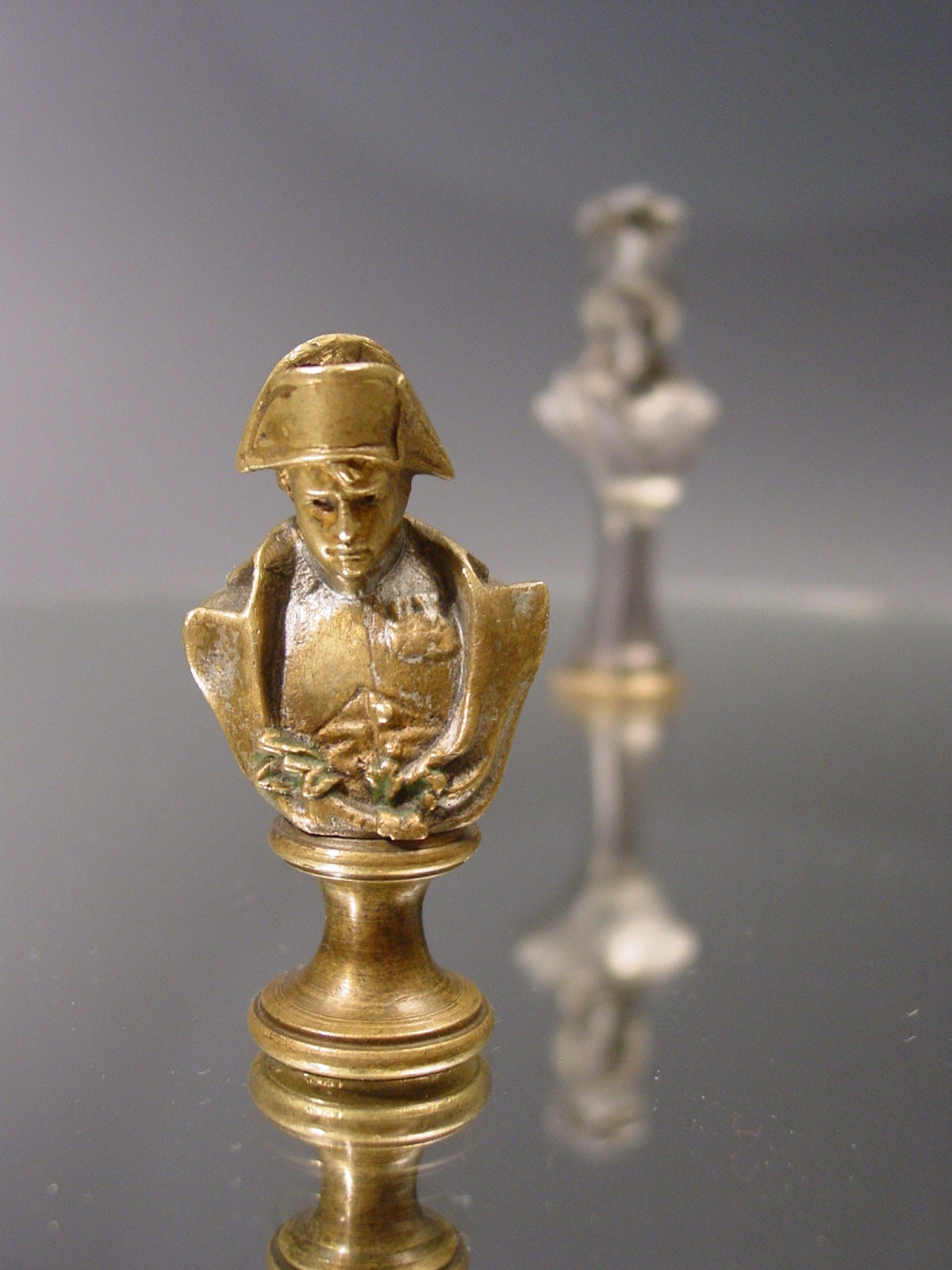 Antique Wax SEAL NAPOLEON BONAPARTE Figure Monogram M H French Bronze ...