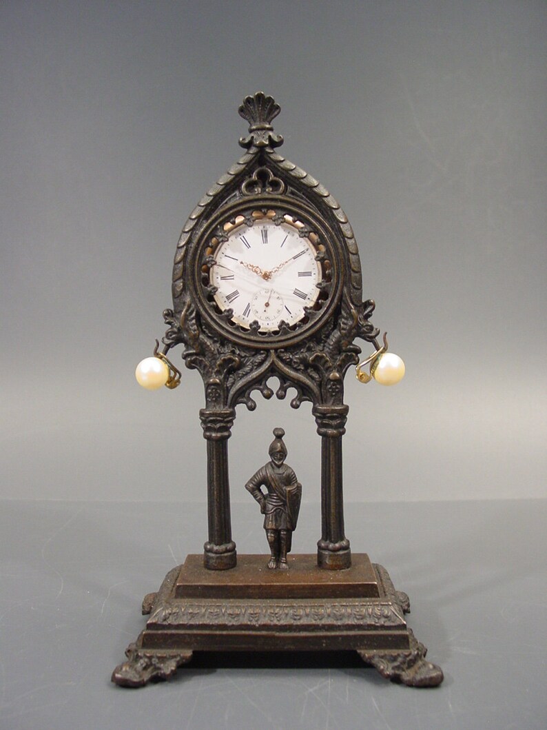 Pocket Watch Stand Antique SEEBASS BERLIN IRON Cast Historic Pattern ...