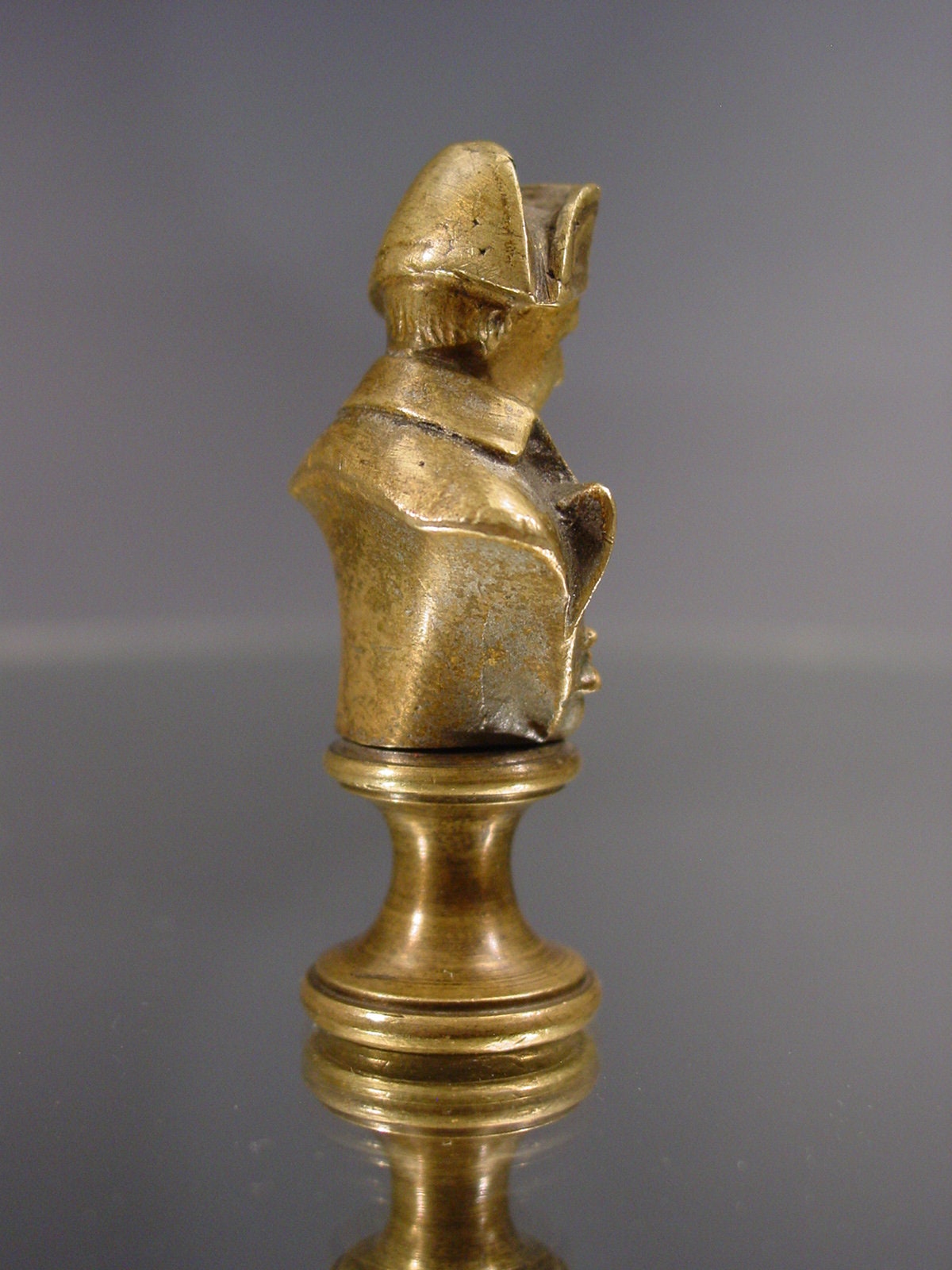 Antique Wax SEAL NAPOLEON BONAPARTE Figure Monogram M H French Bronze ...