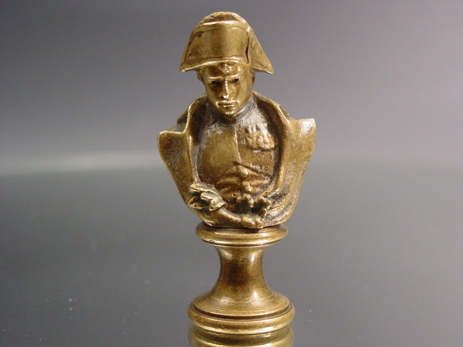Antique Wax SEAL NAPOLEON BONAPARTE Figure Monogram M H French Bronze ...