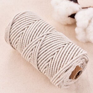 3.0MM Organic HEMP COTTON Mix Crocheted Macrame Rope 80meters Full Roll ...