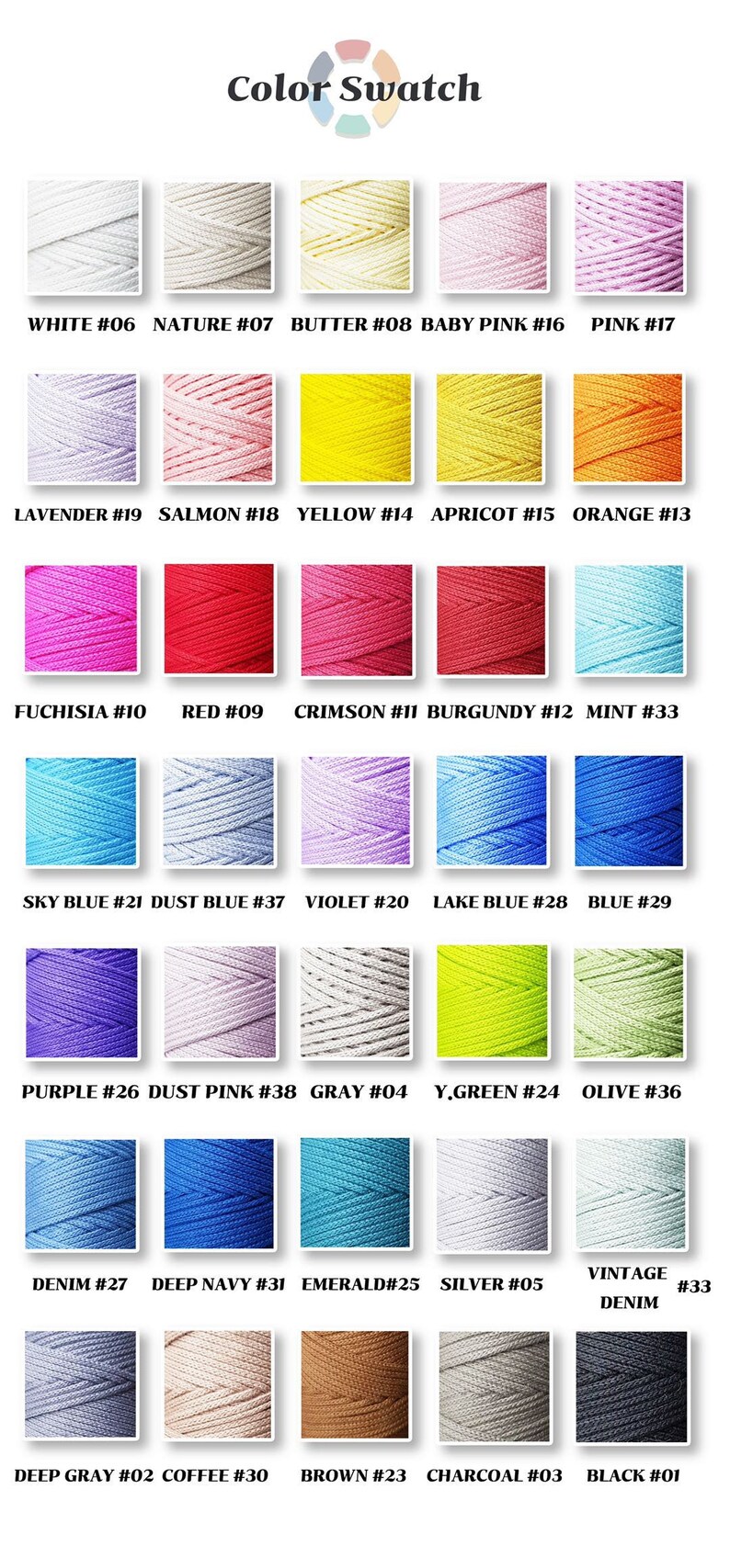 3.5MM Crochet Pattern Cotton Rope MACRAME Rope Cotton Ropes | Etsy