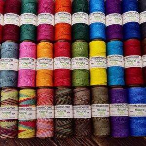 65.0meters Polished BAMBOO CORD 1.0MM Dia. 100% BAMBOO Yarn 20lb Test ...