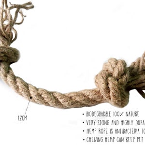 Hemp for Pets! Natural DOG Toys 100% HEMP ROPE Dog Toy- 20MM & 12MM ...