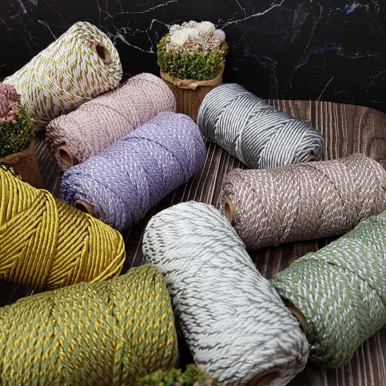2.5MM Metallic Cotton Twist ROPE for Macrame Gift Wrapping | Etsy