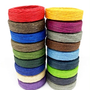 Premium Waxed Linen Cord Robust & Strong 10LB Test 25yards Leather ...