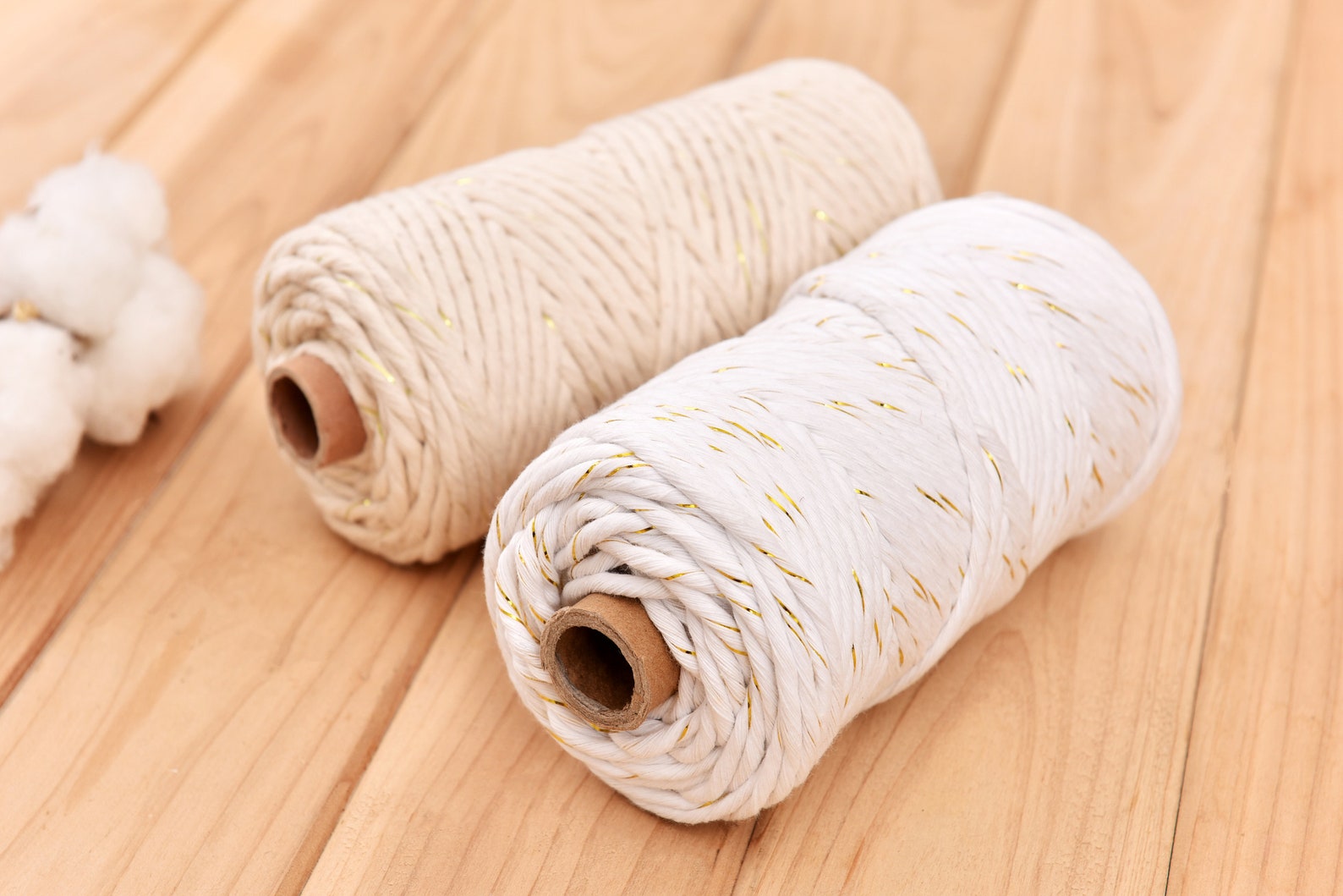 4mm & 6mm Single Twist Cotton MACRAME Rope With Metallic Yarn - Etsy