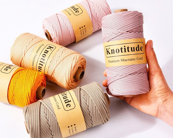 4mm Polyester Braided Macrame Cord 130yards /390feet Elastic Yarn for ...