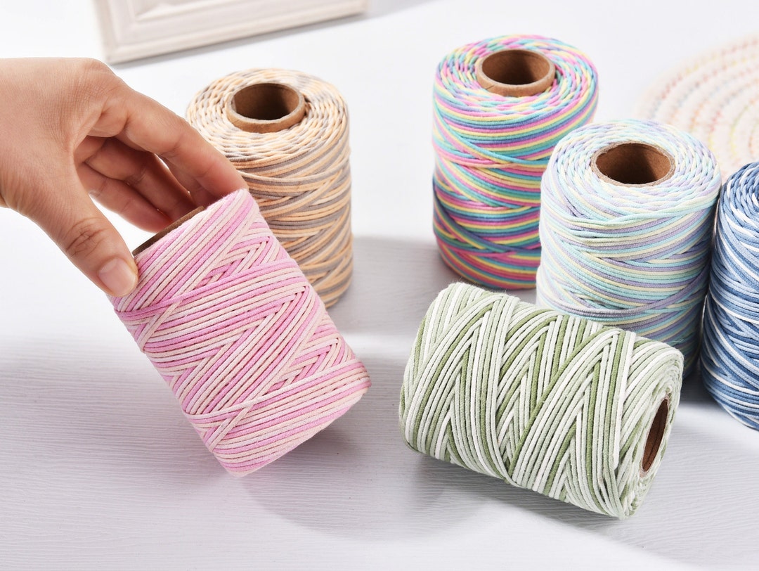 2MM Variegated Macrame Braid Cord Pure Cotton Macrame Rope 100meters a ...