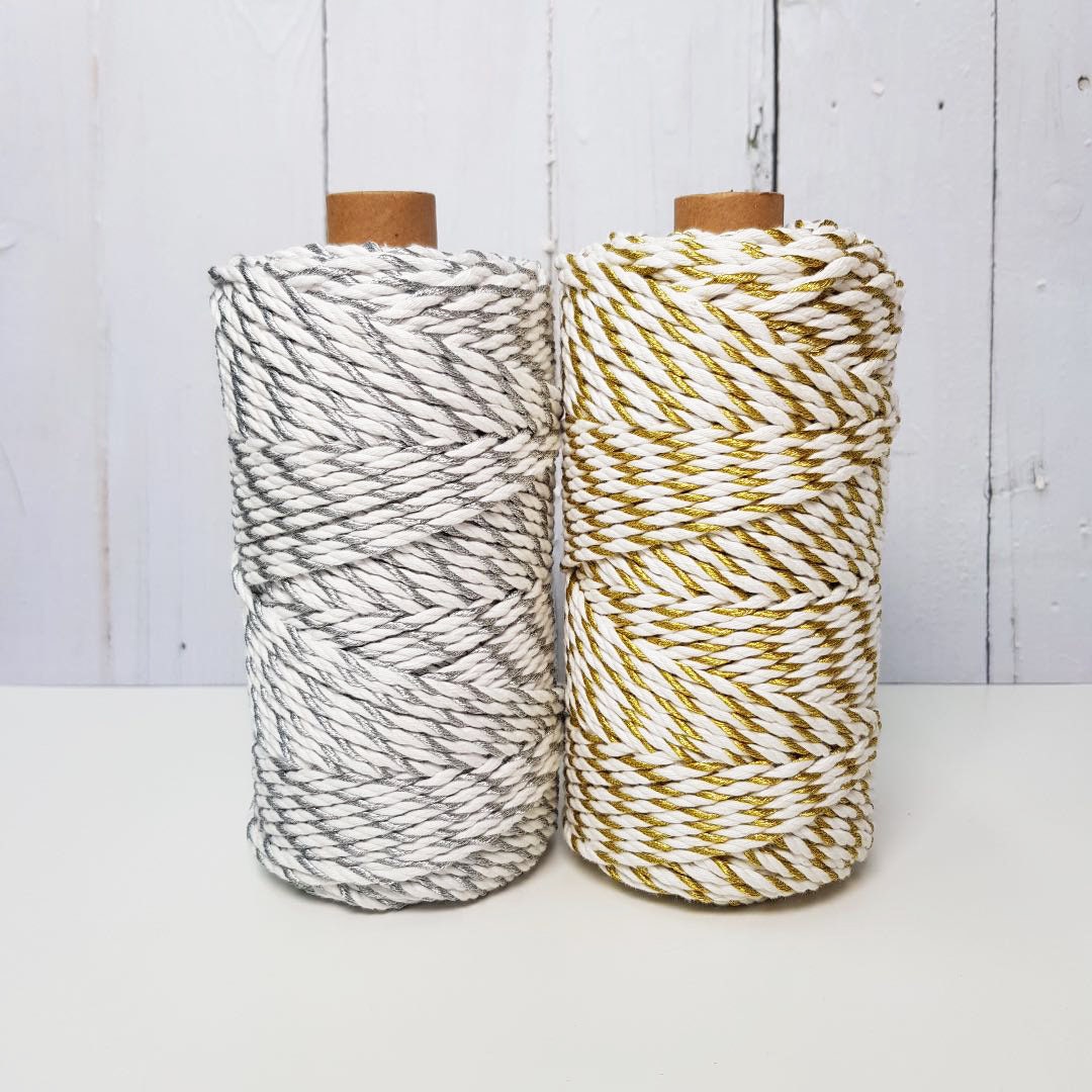 2.5MM Metallic Cotton Twist ROPE for Macrame Gift Wrapping | Etsy