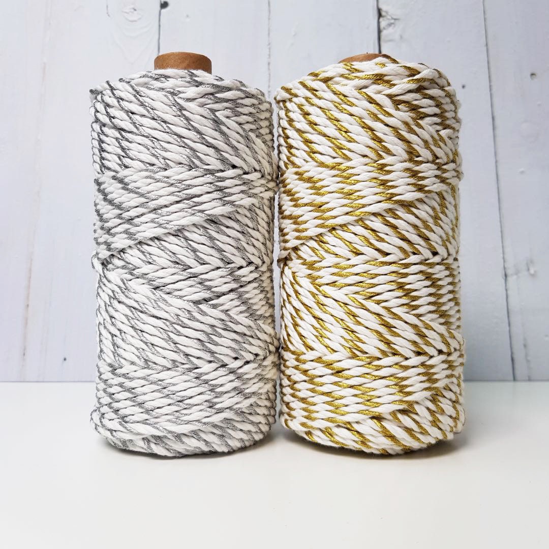 2.5MM Metallic Cotton Twist ROPE for Macrame Gift Wrapping | Etsy