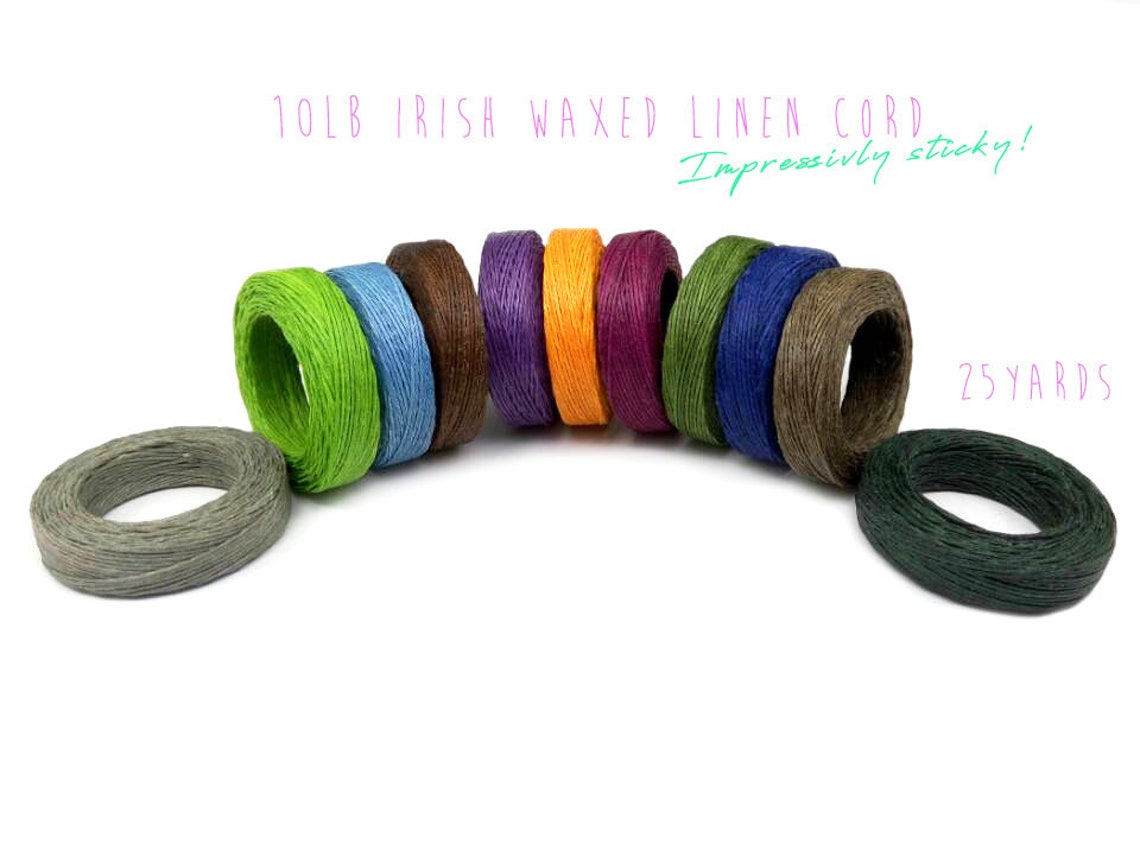 Premium Waxed Linen Cord Robust & Strong 10LB Test 25yards - Etsy