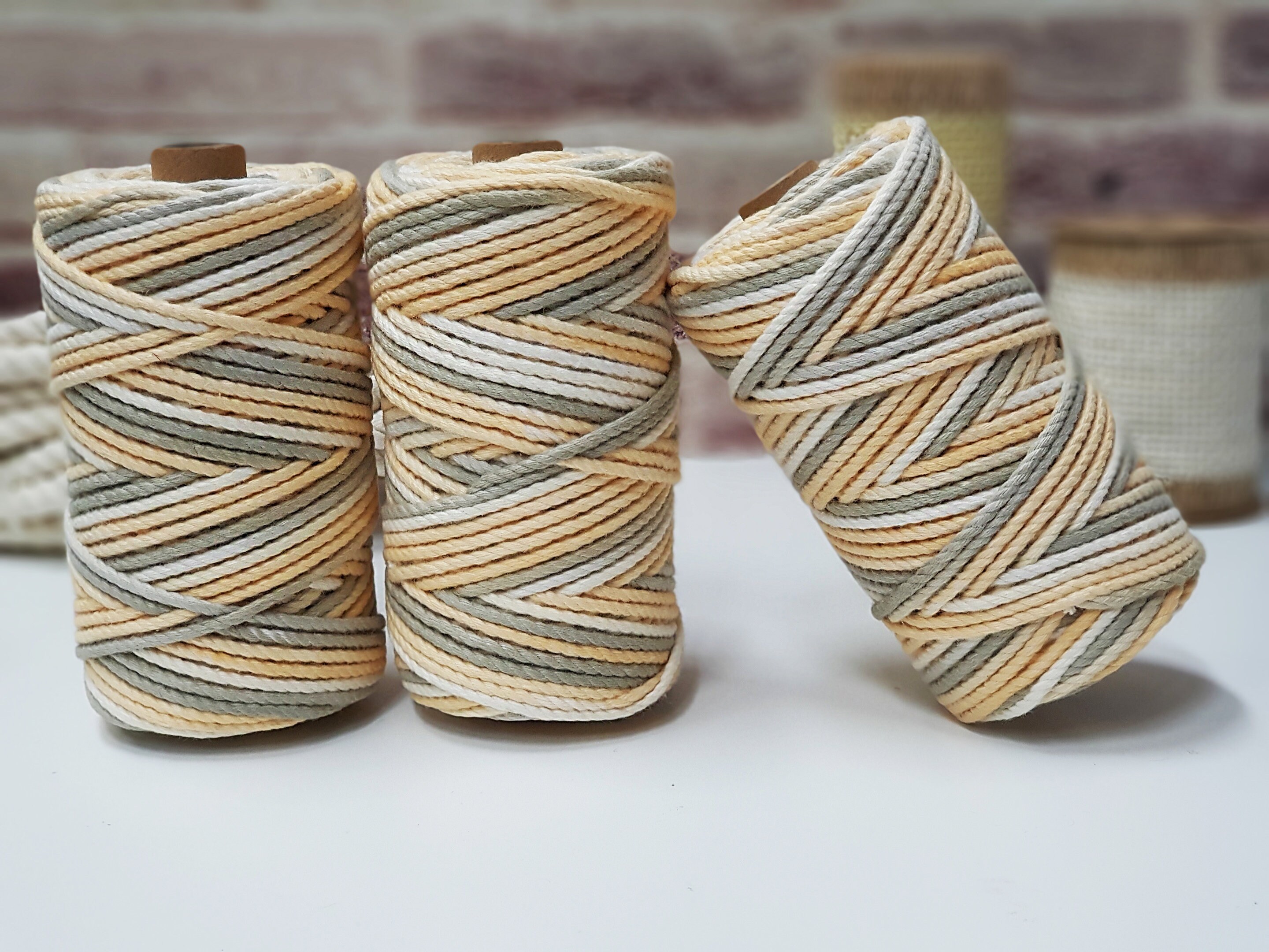 3.0MM Variegated COTTON ROPE Multi Color Macrame Rope Pure | Etsy