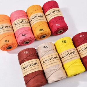 4mm Polyester Braided Macrame Cord 130yards /390feet Elastic Yarn for ...