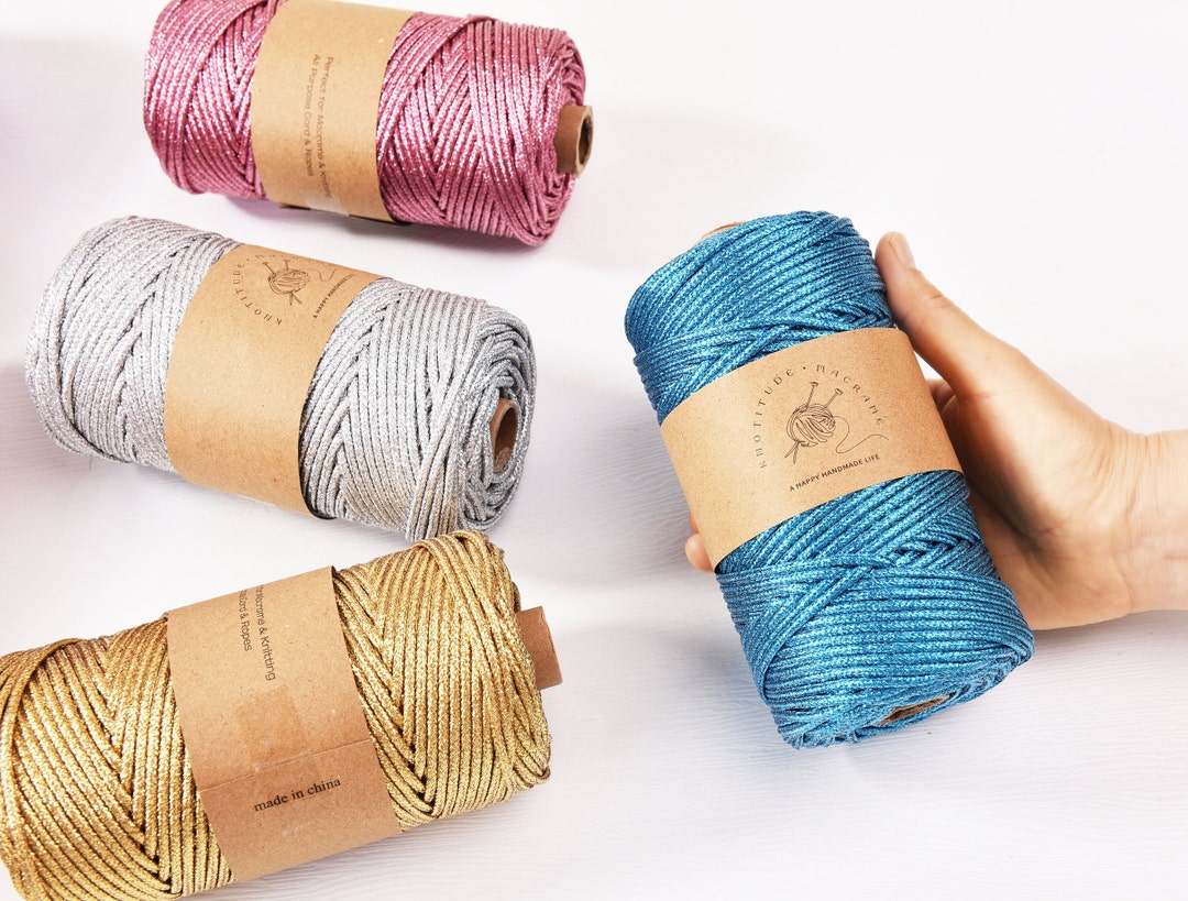 Shiny 3.0mm Metallic Braided Cord Macrame Braid Rope Gold Color Rope ...