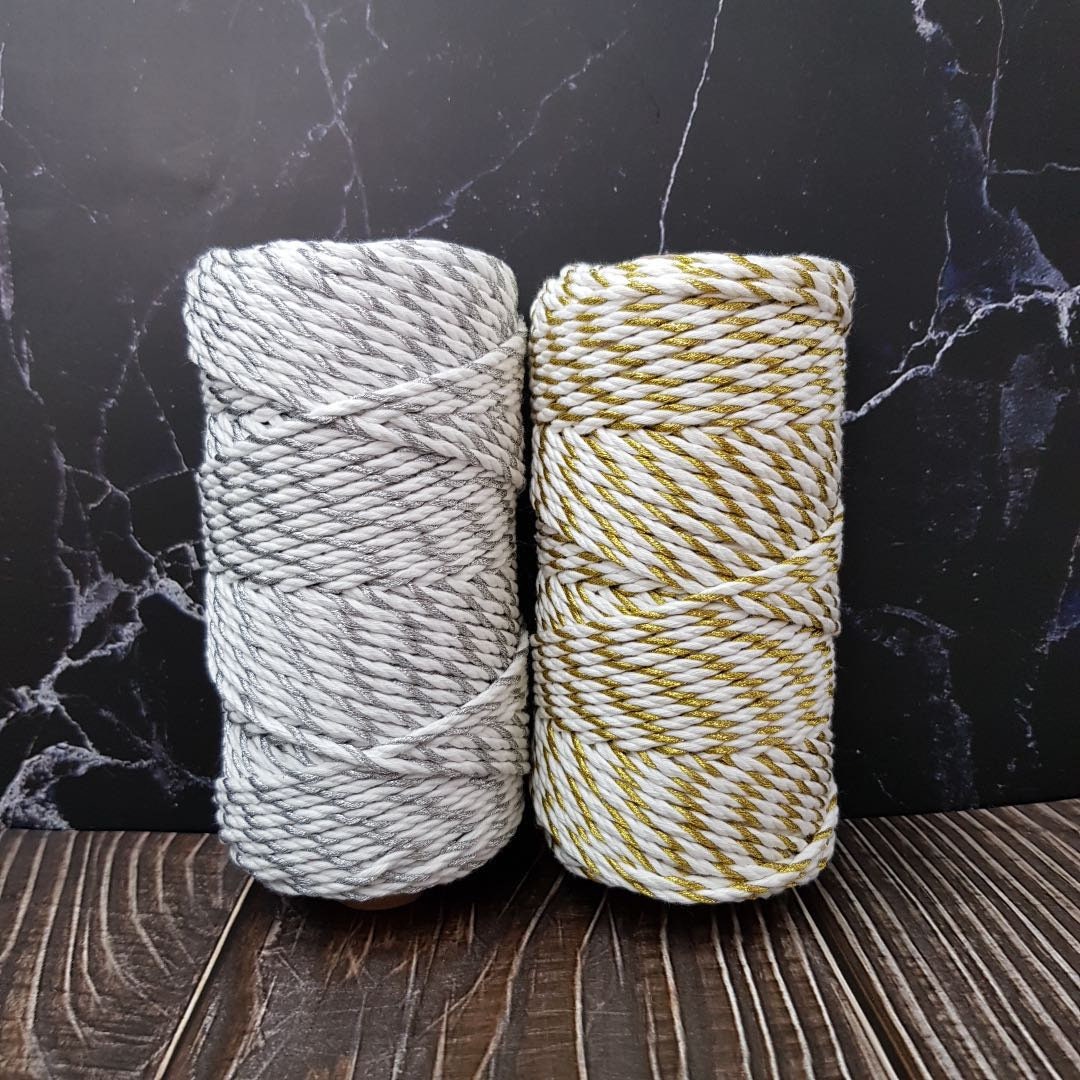 2.5MM Metallic Cotton Twist ROPE for Macrame Gift Wrapping | Etsy