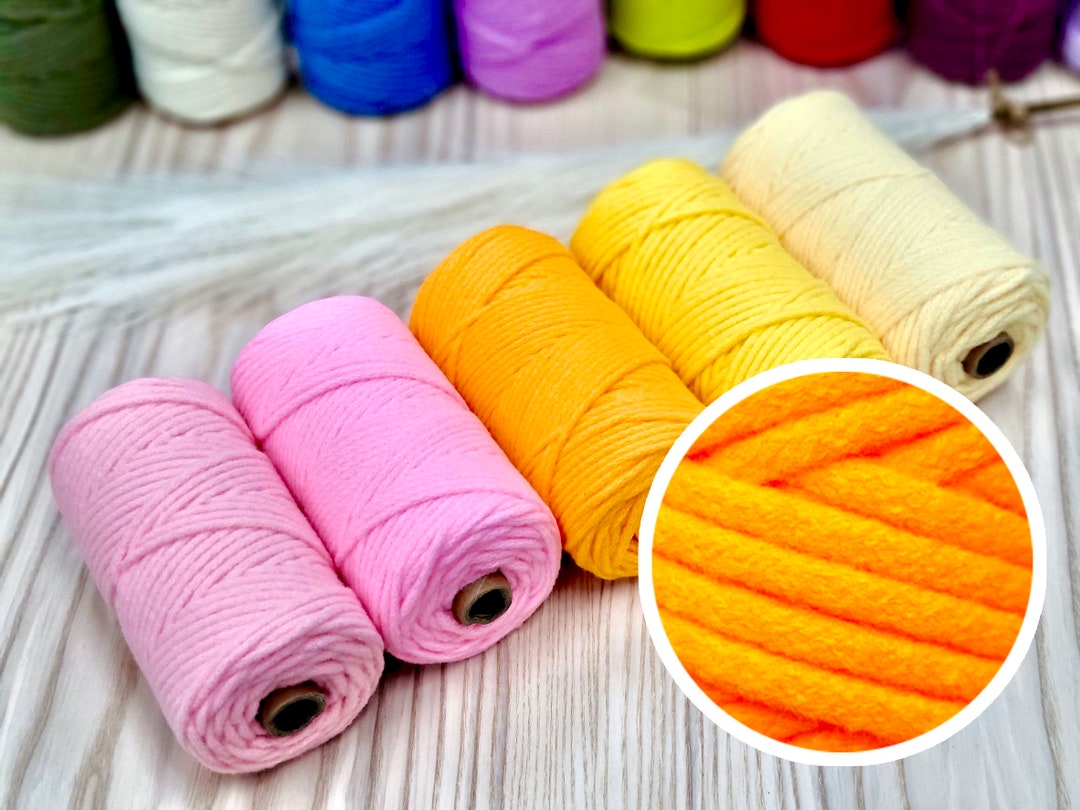 4.0MM Chunky Wool Yarn Rope Macrame Rope 80yards a Roll Bag Making Rope ...