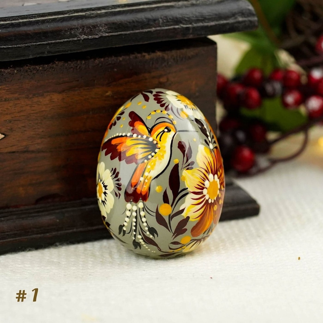 Painted Hummingbird Easter Egg, Wooden Easter Egg Decoration, Ukrainian ...
