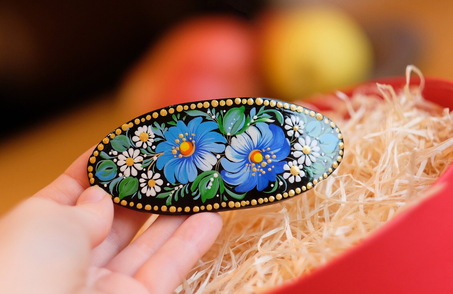 Hair Barrette Blue Flower Hair Clip Stylish Barrette French | Etsy