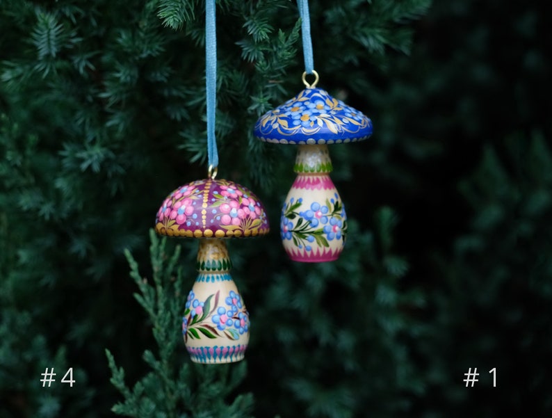 Mushroom Christmas Ornament Hand-painted Christmas Tree - Etsy
