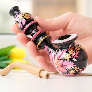Personalized Smoking Pipe Custom Pink Flower Pipe Wooden - Etsy