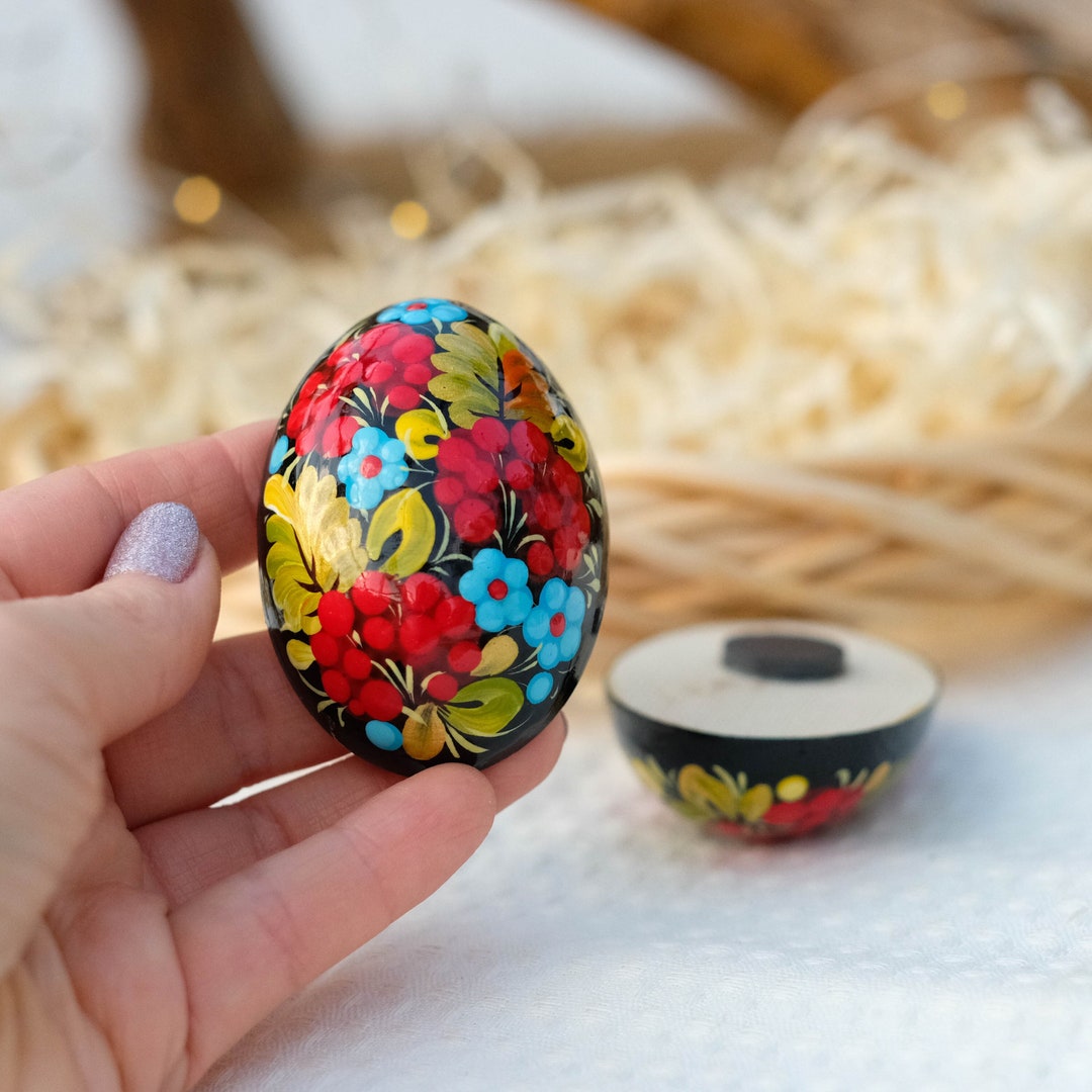 Painted Wooden Magnet, Egg-shaped Decorative Fridge Magnet, Hand ...