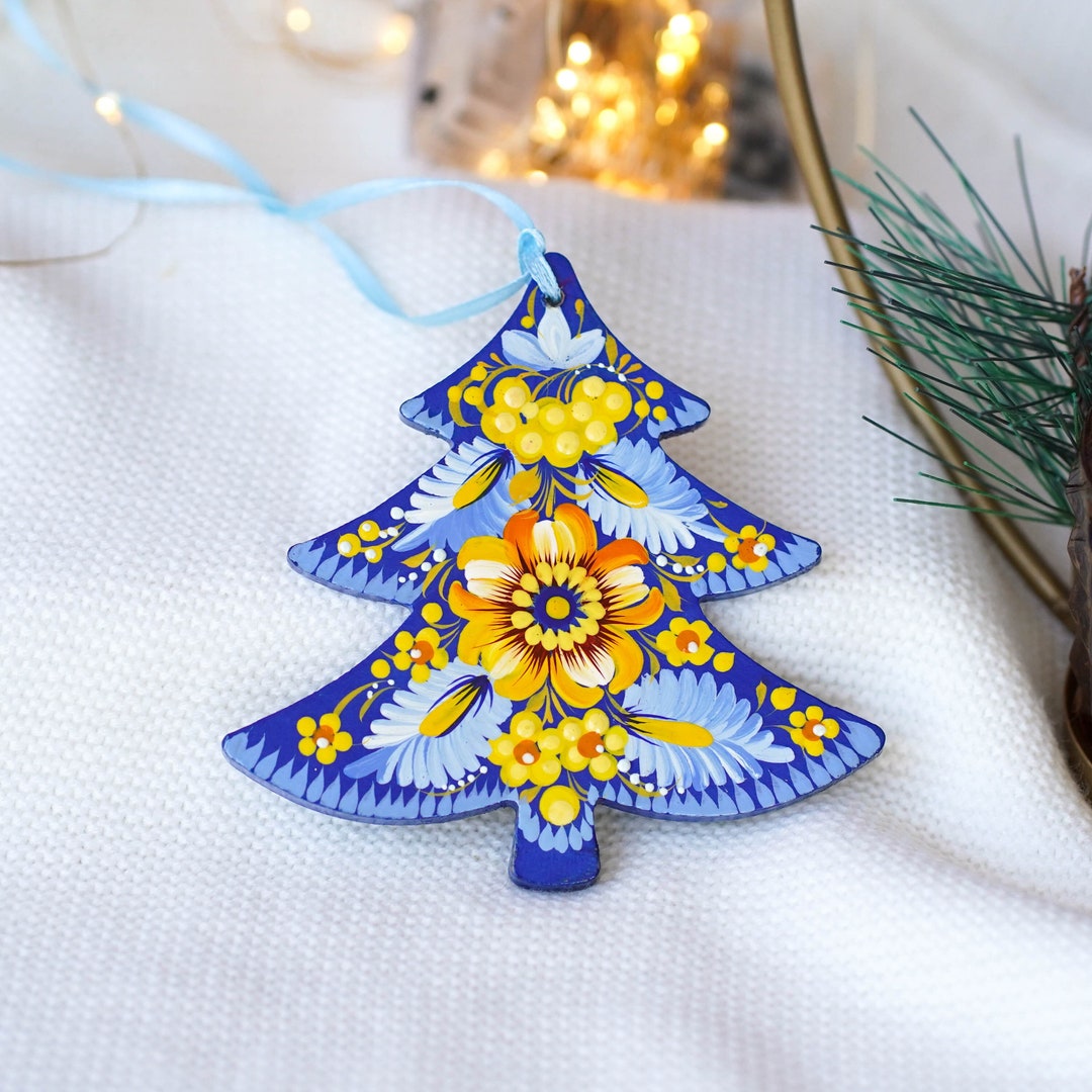 Hand Painted Ukrainian Christmas Ornament, Handmade Wooden Christmas ...