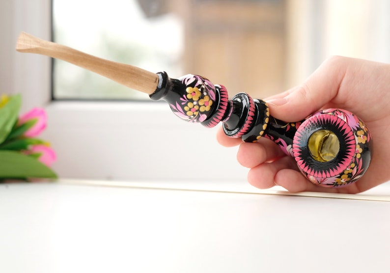 Personalized Smoking Pipe Custom Pink Flower Pipe Wooden | Etsy