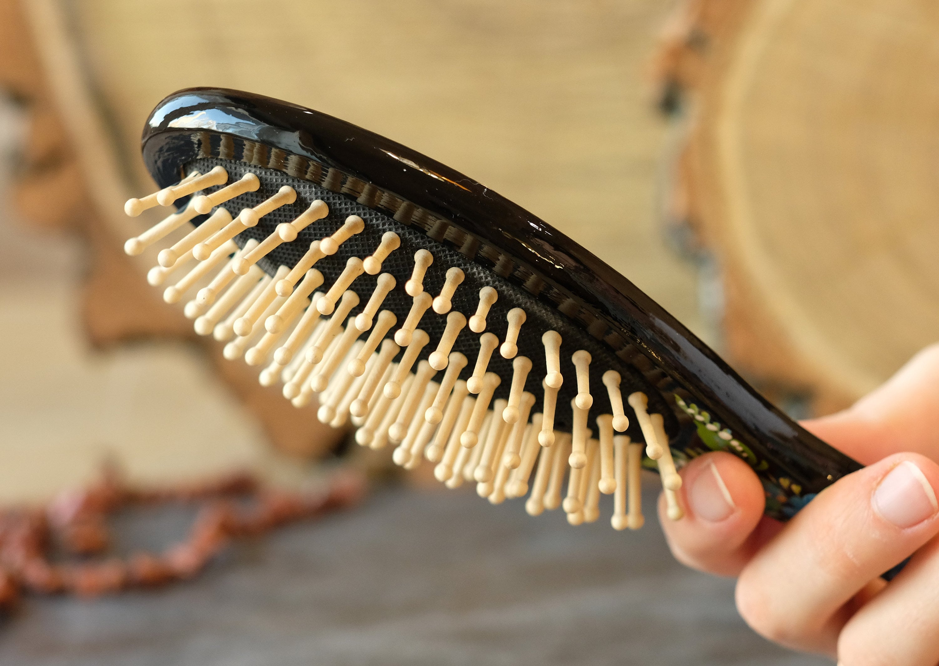 Wooden Hair Brush, Tree of Life Hair Brush, Wooden Bristle Brush, Fairy ...