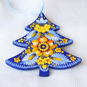 Hand Painted Ukrainian Christmas Ornament, Handmade Wooden Christmas ...