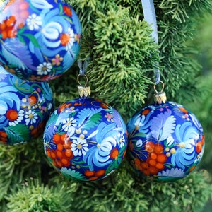 Christmas Ornament Set, Hand-painted Ukrainian Christmas Ornaments ...
