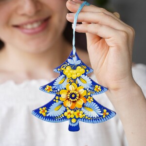 Hand Painted Ukrainian Christmas Ornament, Handmade Wooden Christmas ...