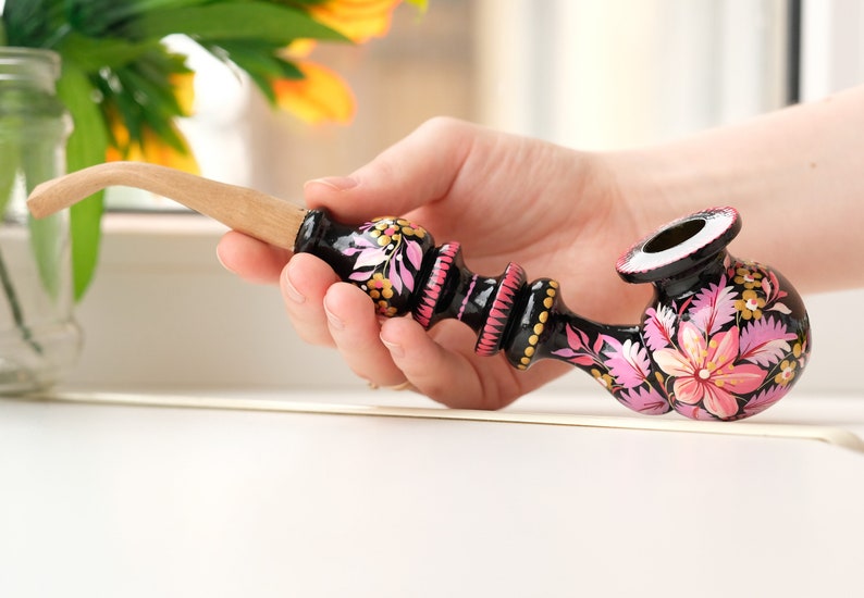 Personalized Smoking Pipe Custom Pink Flower Pipe Wooden | Etsy