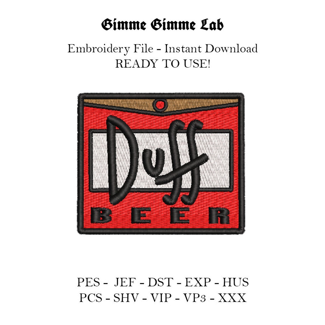 The Simpsons DUFF Embroidery Design Embroidery Design - Etsy