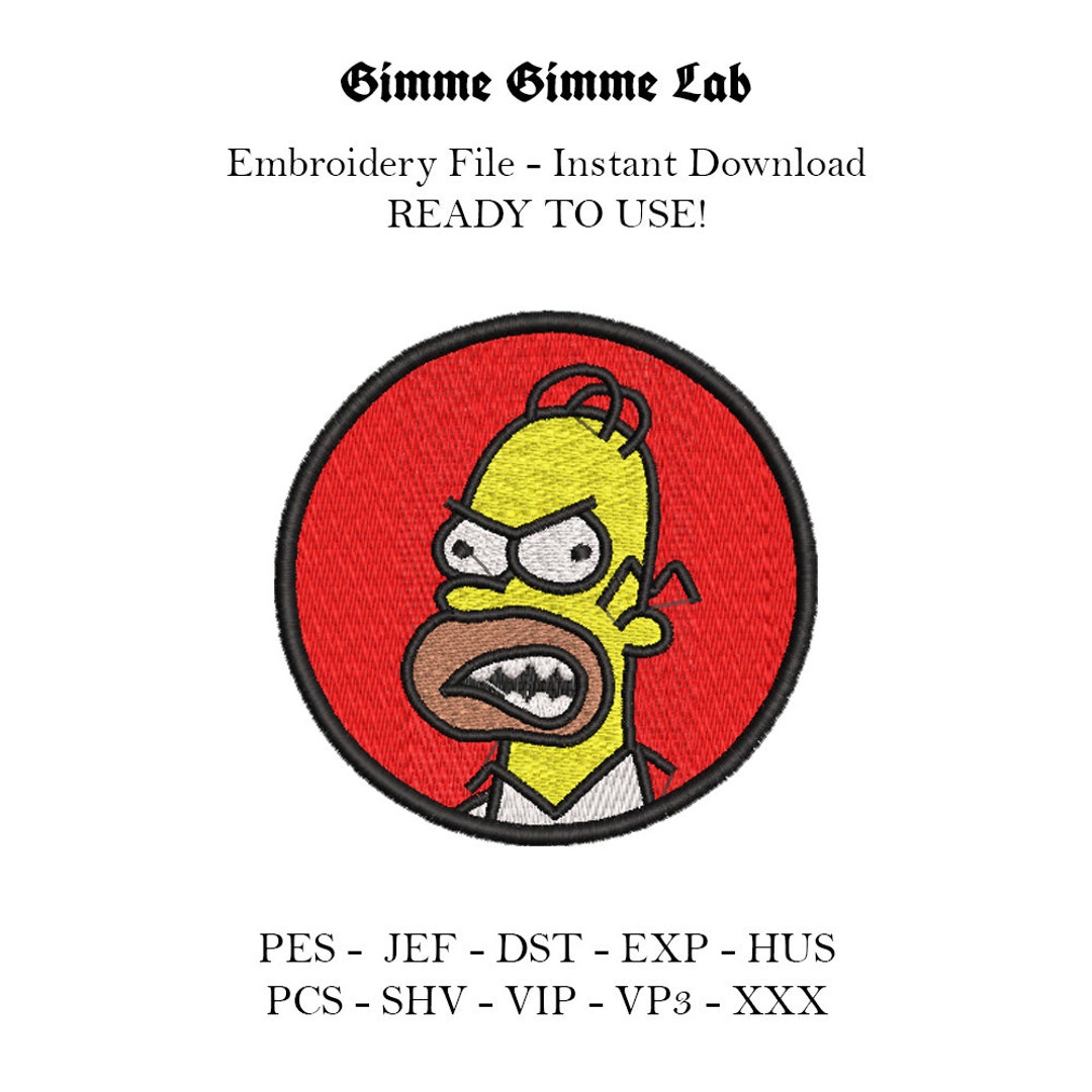 The Simpsons Angry Dad Embroidery Design Embroidery Design - Etsy