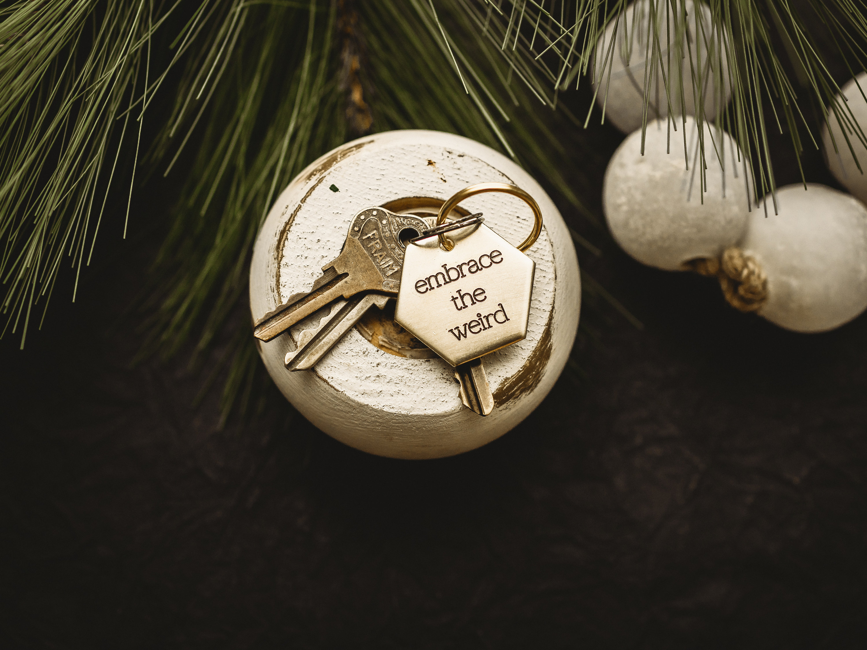 Embrace the Weird Engraved Brass Keychain Funny Empowerment - Etsy