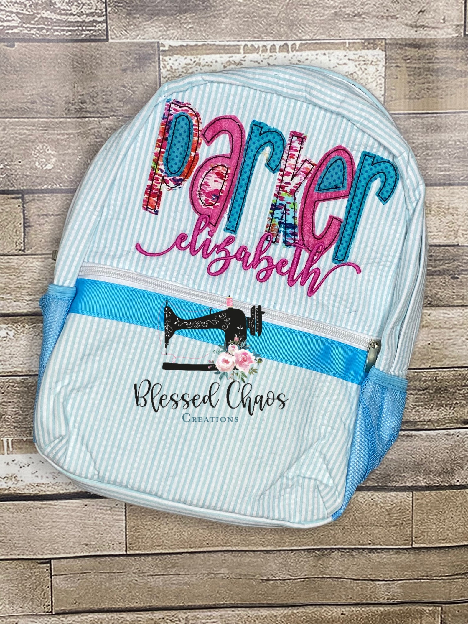Kids Personalized Applique Backpack, Fabric Name Backpack, Daycare ...