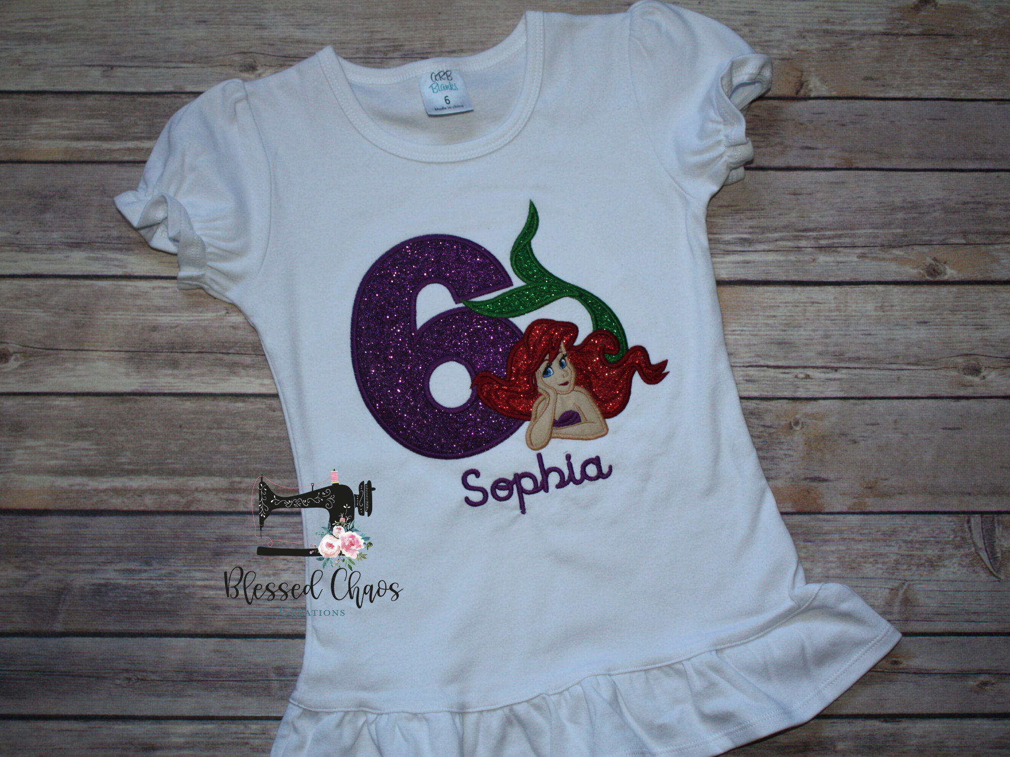 Girls Mermaid Shirt Mermaid Ariel Birthday Shirt Little | Etsy