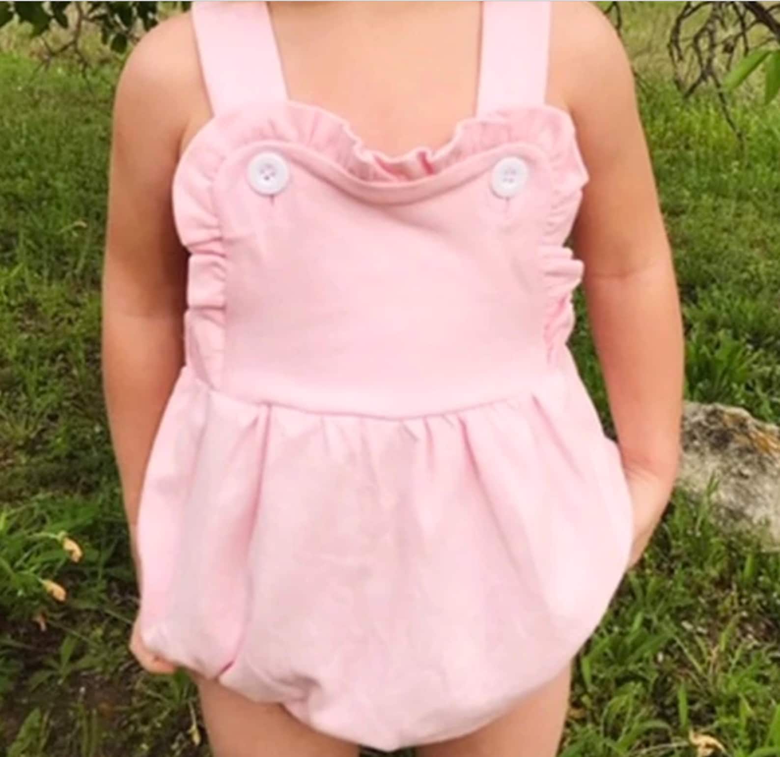 Girls Ruffle Romper With Floral Letter, White Ruffle Sunsuit ...