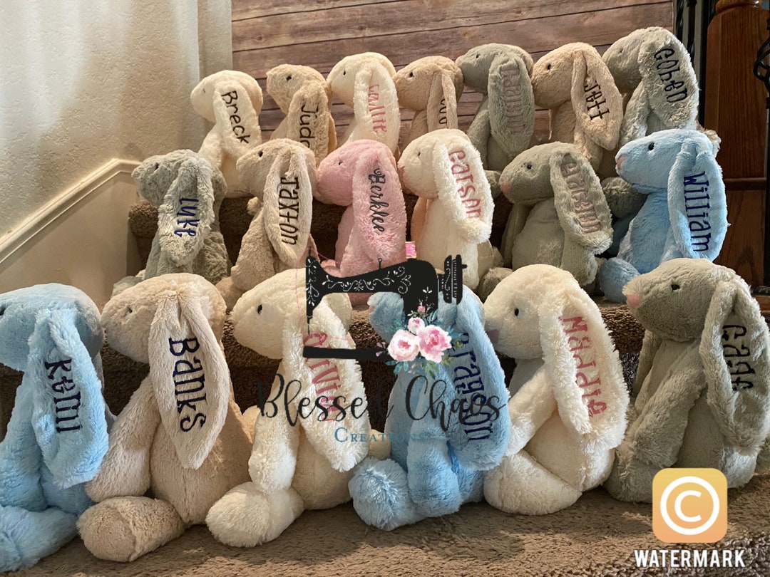 Personalized Embroidered Bunny, Stuffed Easter Bunny With Name ...