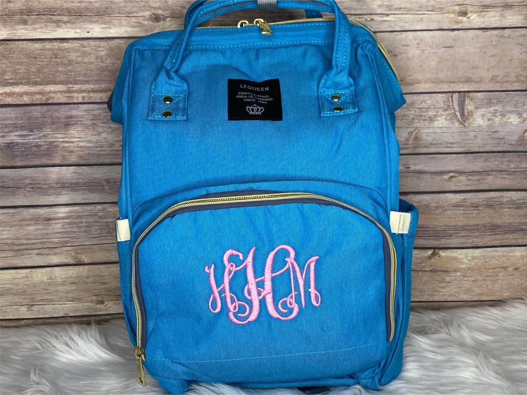 Monogrammed Diaper Bag Backpack, Personalized Diaper Bag, Large ...