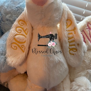 Personalized Embroidered Bunny, Stuffed Easter Bunny With Name ...