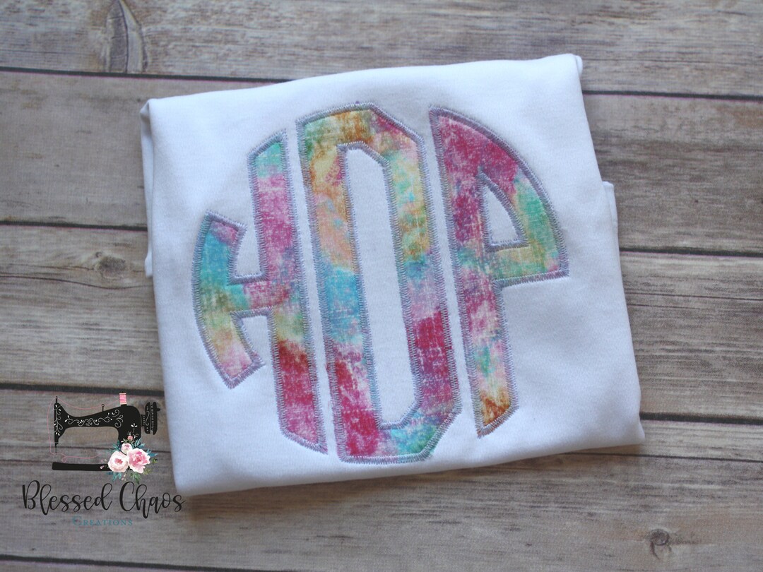 Large Circle Monogram Girls Shirt, Girls Three Letter Circle Monogram ...