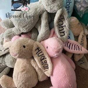 Personalized Embroidered Bunny, Stuffed Easter Bunny With Name ...