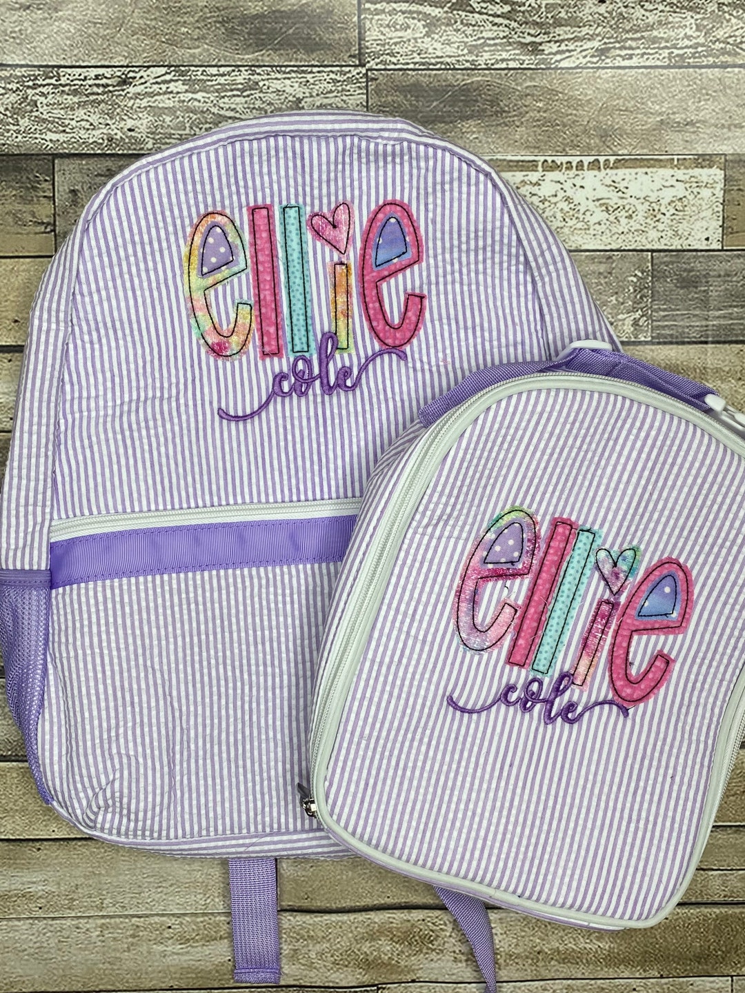 Kids Personalized Applique Backpack, Fabric Name Backpack, Daycare ...