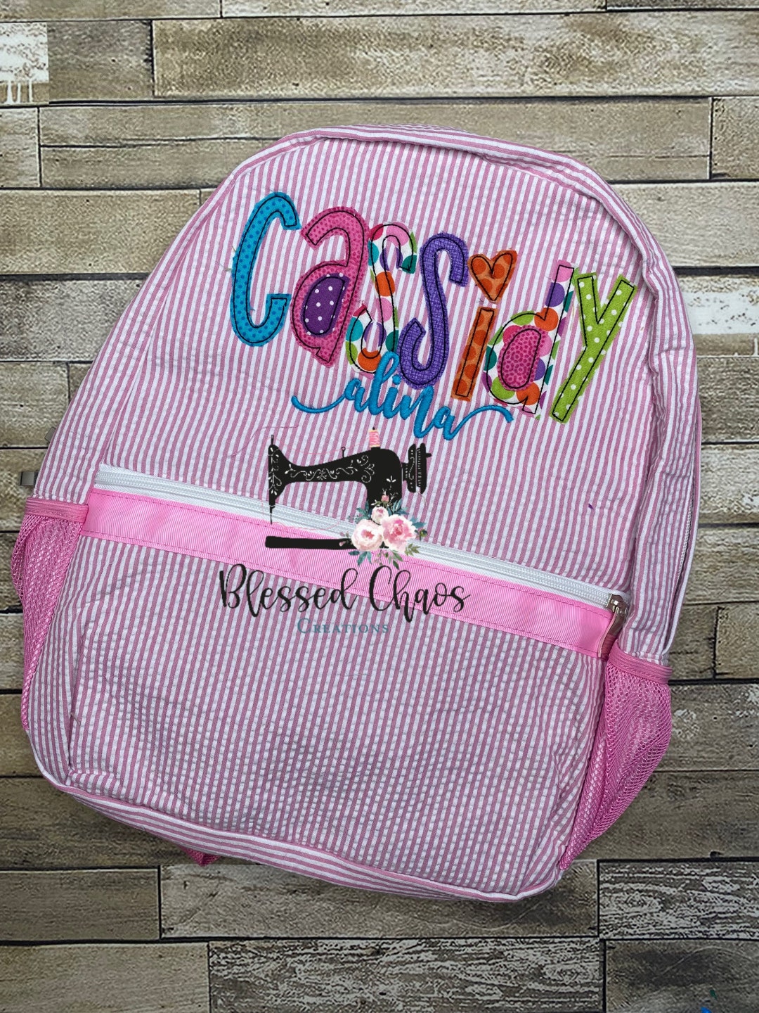Kids Personalized Applique Backpack, Fabric Name Backpack, Daycare ...