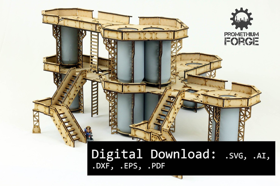 Can Tower Terrain Set - Digital Download for Laser Cutting (.svg, .ai ...