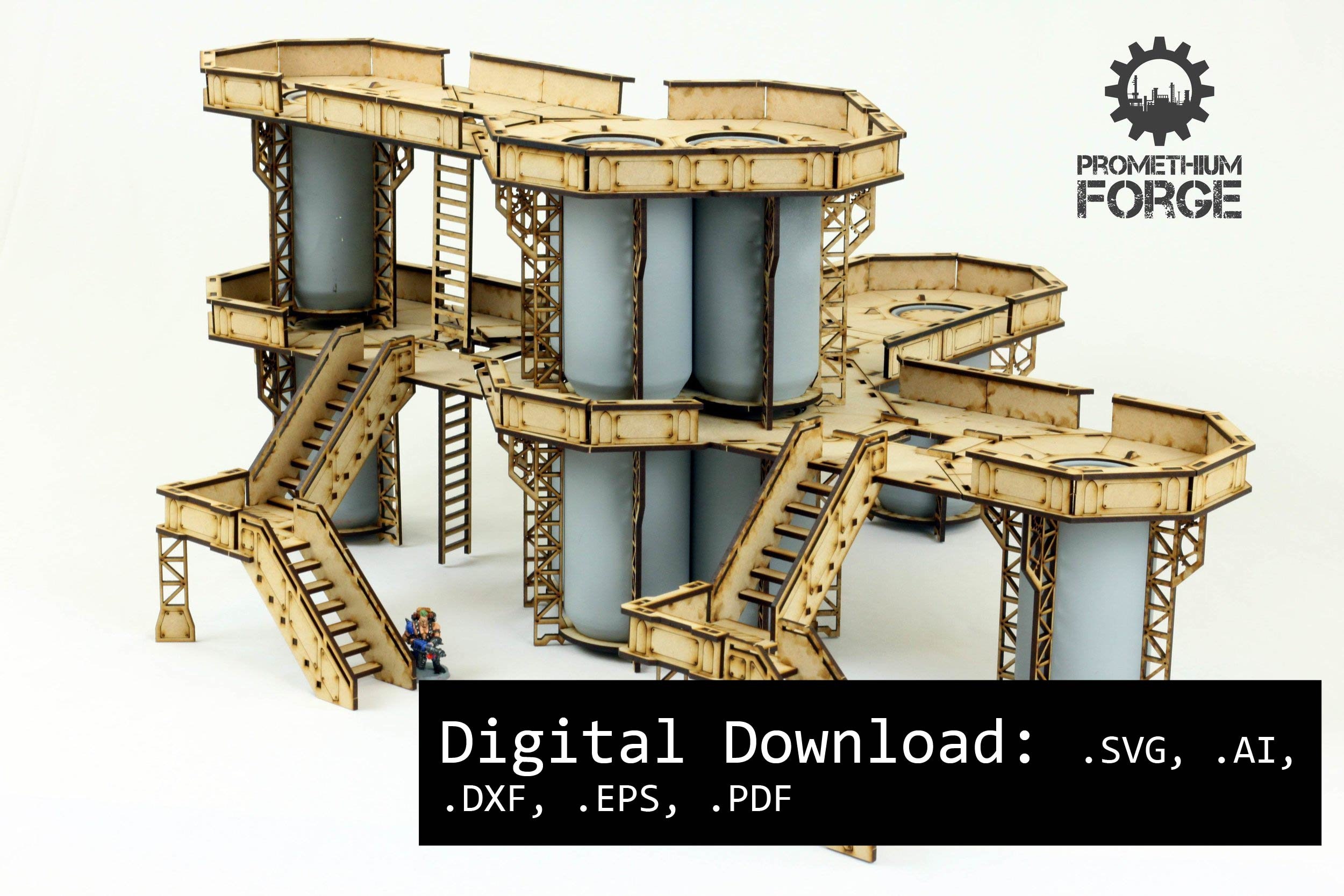 Can Tower Terrain Set - Digital Download for Laser Cutting (.svg, .ai ...