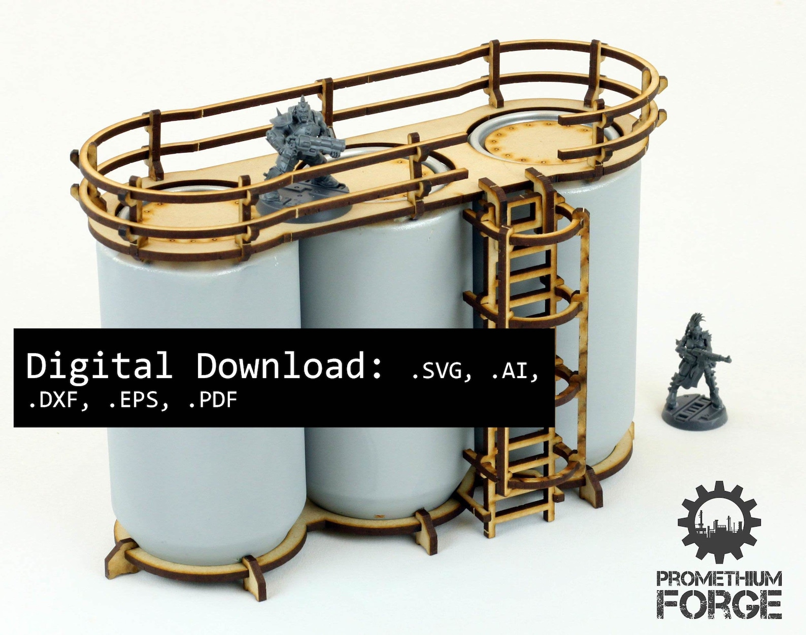 Triple Vertical Can Tower Terrain Kit Digital Download for Laser ...